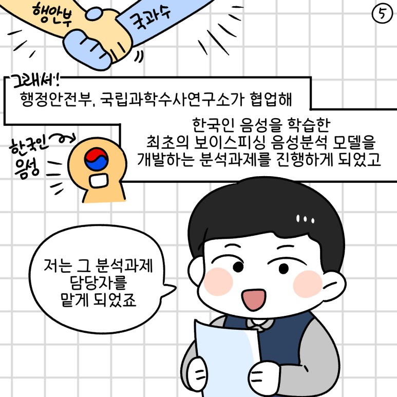 [웹툰] 행안부사람들 "데이터분석으로 세계 최초 보이스피싱 음성분석 모델 개발" | 혁신24 - 정부혁신 홈페이지 >